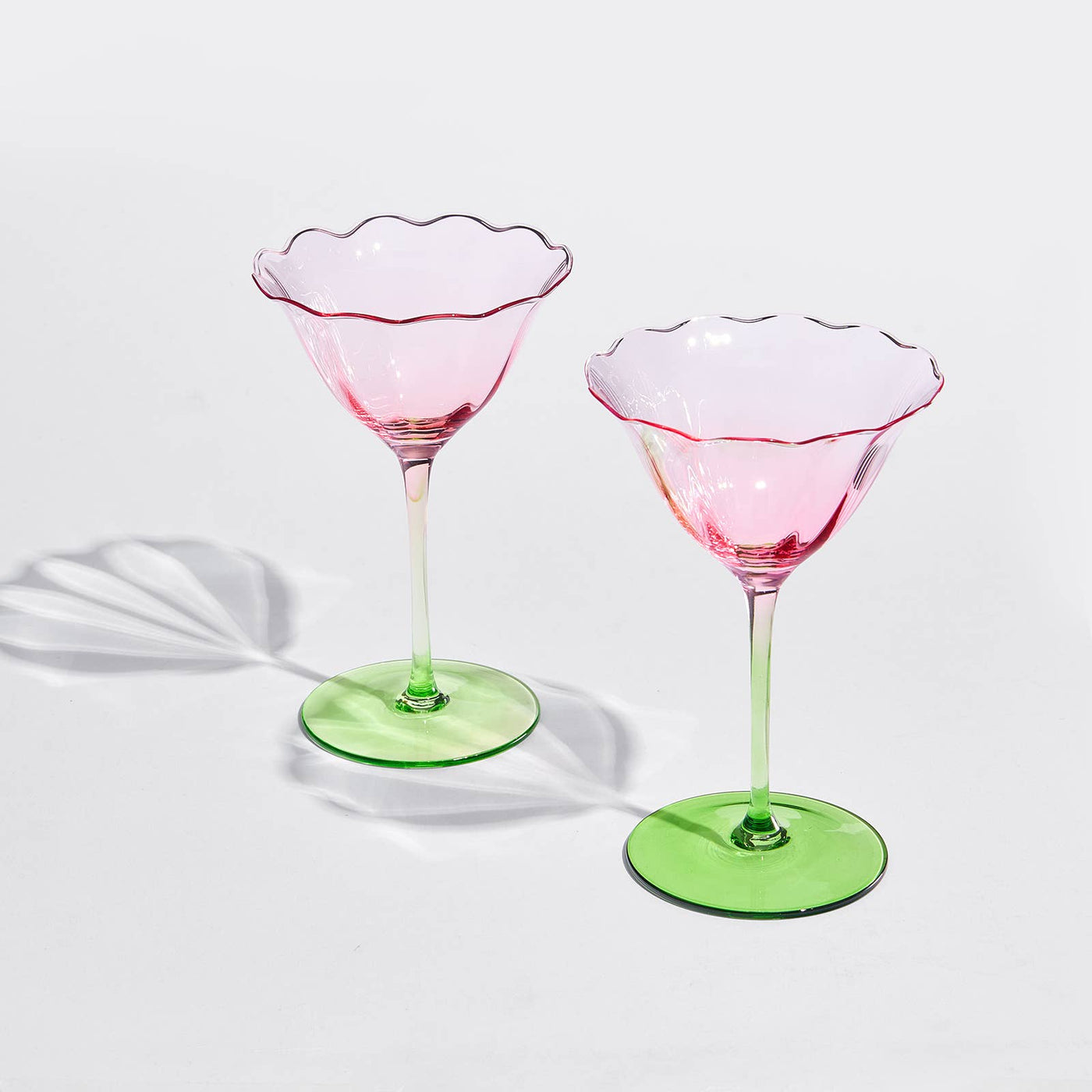 Tulip-Shaped Champagne Coupe Glass Set of 2