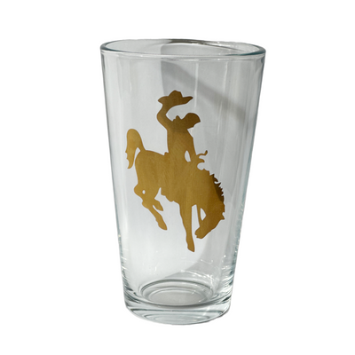 Bucking Bronco Pint Glass