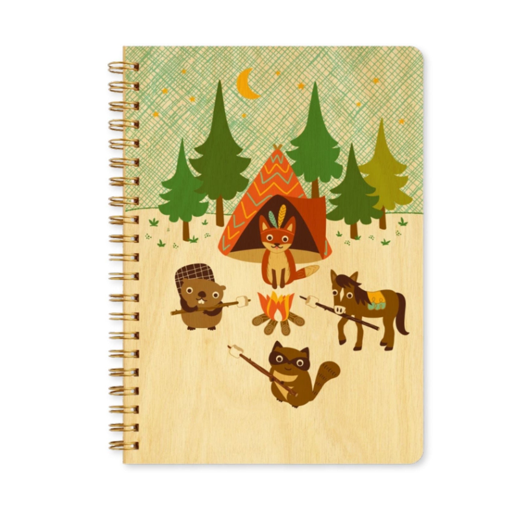 Camping Critters Wood Journal