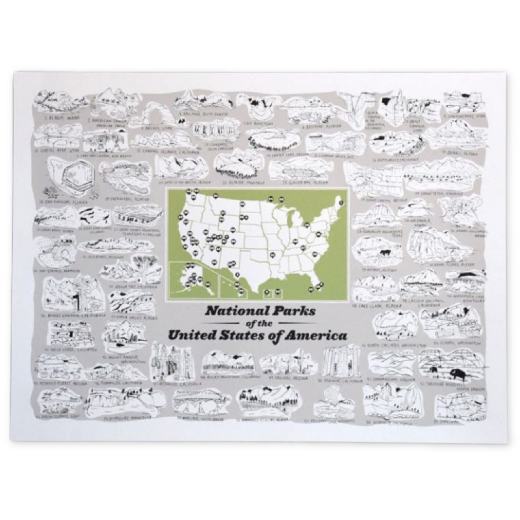 Illustrated National Parks Print