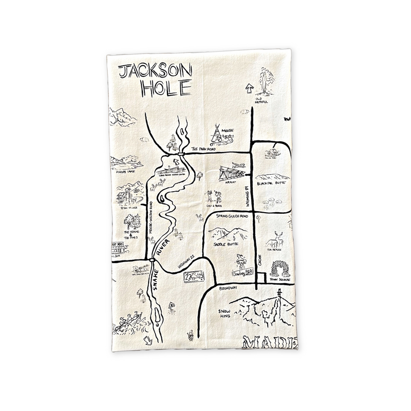 Jackson Hole Map Tea Towel