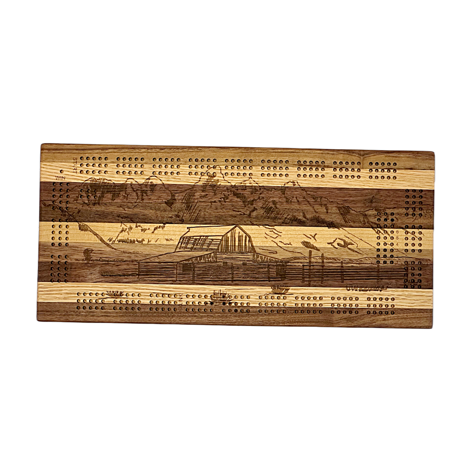 Mormon Row Wooden Cribbage Board