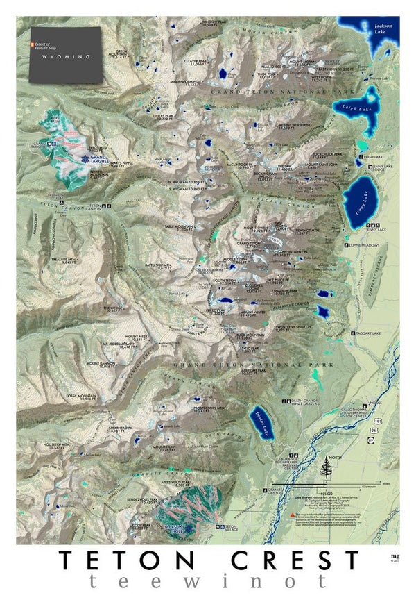 Teton Crest Cartography Map - MADE